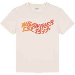 Wrangler® Shirt, Print, Rundhals, für Herren, weiß, L
