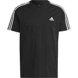 Adidas T-Shirt, Rundhals-Ausschnitt, für Herren, schwarz, XL