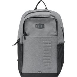 Puma® Rucksack, Emblem, Reißverschluss, Seitentaschen, grau