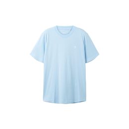 Tom Tailor Denim Herren Basic T-Shirt, blau, Uni, Gr. S