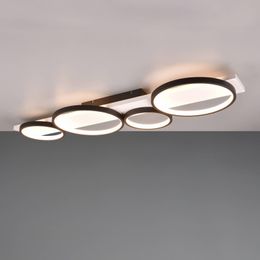 Trio LED-Deckenleuchte Medera, vierflammig, schwarz