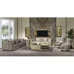 JVmoebel Wohnzimmer-Set Luxus Sofagarnitur 3+3+1 Sitzer Set Design Sofa Polster Couchen