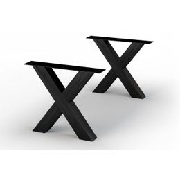 Tischhelden Tischbein Tischbeine Bristol X-Form Set schwarz