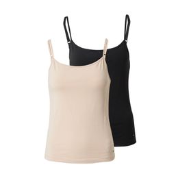 Tommy Hilfiger Underwear Unterhemd 'Cami' Damen Gr&ouml;&szlig;e S beige / schwarz