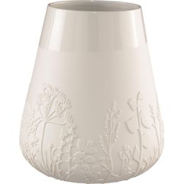 räder Porzellanvase "Poesie", Blumen, 26 cm, weiß