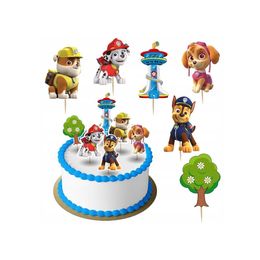 Festivalartikel Tortenstecker PAW PATROL Topper Set 6 Stk Geburstag Torten Deko Kuchen Junge