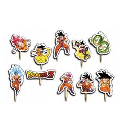 Festivalartikel Tortenstecker Dragon Ball Z Topper Set 10 Stk Geburstag Torten Deko Kuchen Junge