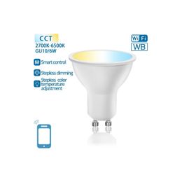 Aigostar LED-Leuchtmittel WLAN + Bluetooth 6W GU10 CCT LED Smart Home Leuchtmittel Strahler