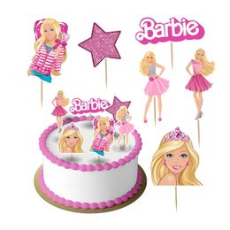 Festivalartikel Tortenstecker Barbie Topper Set 6 Stk Geburstag Torten Deko Kuchen Junge