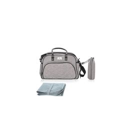 Lorelli Wickeltasche Viola, wasserabweisend, Wickelunterlage, Seitentaschen grau