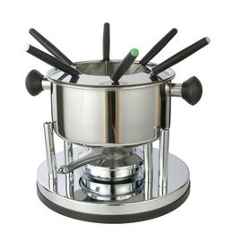 Gravidus Fondue 10tlg.Edelstahl Fondue Käsefondue Käse Fonduetopf Fonduegabeln