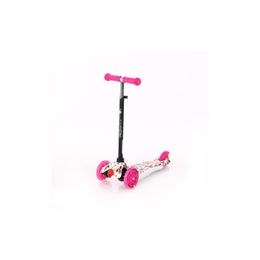 Lorelli Kinderroller Mini klappbar verstellbar PU Räder leuchten ABEC-7 Bremse rosa Blumengarten
