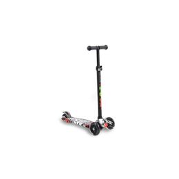 Byox Kinderroller Scooter Rapture aus Alu, Wassertransferdruck, PU Leuchtr&auml;der schwarz