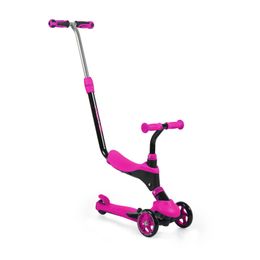 Byox Kinderroller Tristar 3 in 1 Roller Rutscher Schiebestange PU Räder ABEC-5 pink