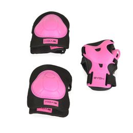 Byox Schutzausrüstung H110 Protektoren Ellenbogen- Handgelenk- und Knieschützer pink