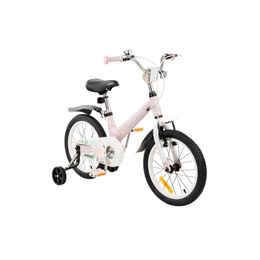 Makani Kinderfahrrad Ostria 16 Zoll, Sitz und Lenker verstellbar, St&uuml;tzr&auml;der rosa