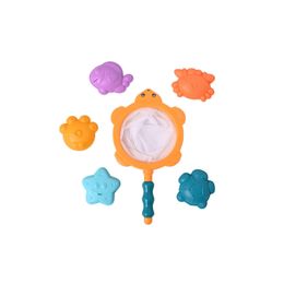 Lorelli Wasserspielzeug Ocean, 6-teilig, Badespielzeug, 1 Netz, 5 Tierfiguren orange