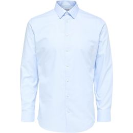 Selected Businesshemd, Slim-Fit, Kent-Kragen, Baumwolle, für Herren, blau, XL