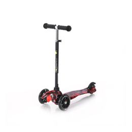 Lorelli Kinderroller Mini klappbar verstellbar PU Räder leuchten ABEC-7 Bremse rot-schwarz