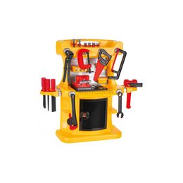 Pilsan Kinder-Werkbank Lux 03538 mit Kinderwerkzeug 50-teilig, Hammer, Schrauben gelb