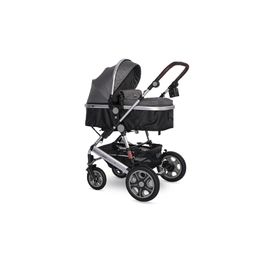 Lorelli Kinderwagen Lora faltbar Gummir&auml;der Tragetasche Sportsitz Fu&szlig;abdeckung grau schwarz