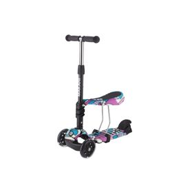 Makani Kinderroller Ride and Skate 3 in 1, Dreirad, verstellbar, LED-Vorderräder lila