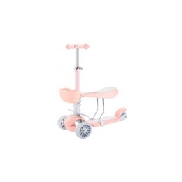Makani Kinderroller BonBon 3 in 1, Dreirad, LED-Vorderr&auml;der, h&ouml;henverstellbar rosa
