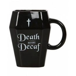 Horror-Shop Dekofigur Kaffeebecher in Sargform ";Death before Decaf