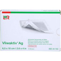Lohmann & Rauscher Vliwaktiv Ag Aktivkohle Tampon.m.Silber 6,5x10 cm 10 St