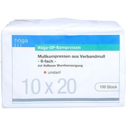 H&Ouml;GA-KOMPRESSEN Op 10x20 cm unsteril 8fach 100 St