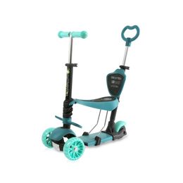 Lorelli Kinderroller Draxter Plus 3 in 1 Schiebestange, Sitz, Vorderräder LED grün