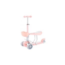Makani Kinderroller BonBon 3 in 1, Dreirad, LED-Vorderräder, höhenverstellbar rosa