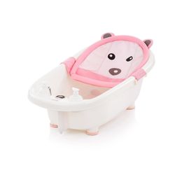 Chipolino Baby Badewannen Netz Bär, Badewanneneinsatz Kunststoff-Clips ab Geburt rosa
