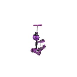 Chipolino Kinderroller, Rutscher Kiddy 2 in 1 Höhe einstellbar 3 Räder mit Licht violett