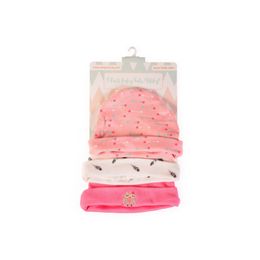 Cangaroo Babymütze Tibby 3er-Set Größe 46 cm, 100% Baumwolle, Erstlingsmütze rosa