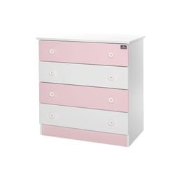 Lorelli Kommode Dresser 81 x 50 x 86 cm, 4 große Schubladen, schnelle Montage pink