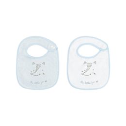 Kikkaboo Babylatz Frottee 2-teiliges Set, Lätzchen, Druckknopf, 100% Baumwolle blau