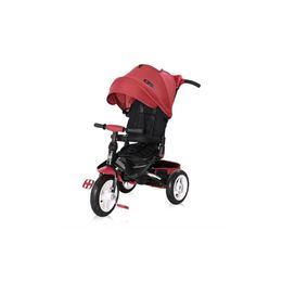 Lorelli Tricycle Jaguar 4 in 1 Gummireifen, Sitz drehbar, Stange, verstellbar rot/schwarz