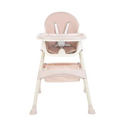 Kikkaboo Kinderhochstuhl 2 in 1 Brie, Kinderstuhl, Gurt, Tisch verstellbar, Korb rosa