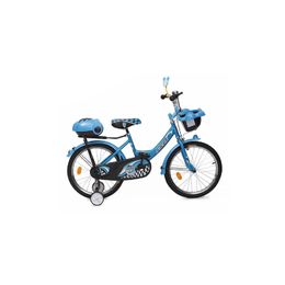 Byox Kinderfahrrad 16 Zoll 1682 blau, Stützräder, 2 Körbe, Klingel, verstellbar