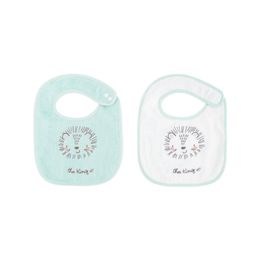 Kikkaboo Babylatz Frottee 2-teiliges Set, Lätzchen, Druckknopf, 100% Baumwolle türkis