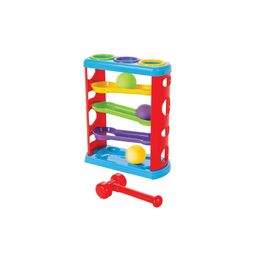 Pilsan Kinderspielzeug Kugelbahn 03351 mit Hammer Aktivitätsspielzeug drei Bälle bunt