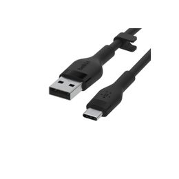 Belkin Flex USB-A/USB-C Silikon-Kabel, 2m USB-Kabel, USB Typ A, USB Typ C, (200 cm), schwarz
