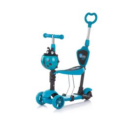 Chipolino Kinderroller 3 in 1 Kiddy Evo Schiebestange Vorderräder mit LED blau