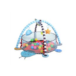 Cangaroo Spielbogen Ladyfly 2 in 1 Krabbeldecke, Bällebad, 30 Bälle, Stofftiere blau