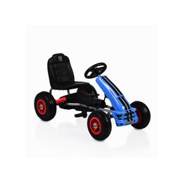 Moni Kinder Gokart Nevada, Tretauto, Handbremse am Hinterrad, Reifen aufblasbar blau