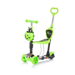 Chipolino Kinderroller 3 in 1 Kiddy Evo Schiebestange Vorderräder mit LED hellgrün