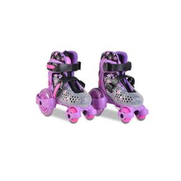 Byox Rollschuhe Beetle Größe XS 26-29, PU-Rollen, ABEC-5 Lager, Stopper hinten violett