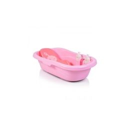 Moni Babybadewanne Santorini, Zubehör 90 cm Thermometer Shampoospender ab Geburt rosa