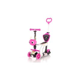 Lorelli Scooter Smart Plus 5 in 1 verstellbar PU Räder leuchten ABEC-7 Lager rosa Blumen